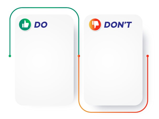 Do and dont sign modern gradient style Royalty Free Vector