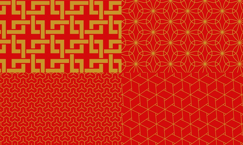 Red japanese pattern background Royalty Free Vector Image