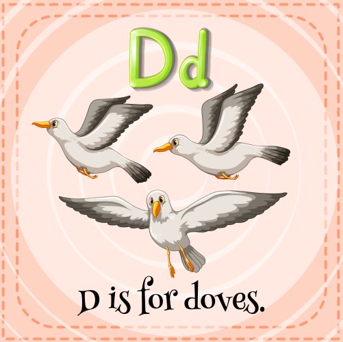 Flashcard letter d is for door Royalty Free Vector Image