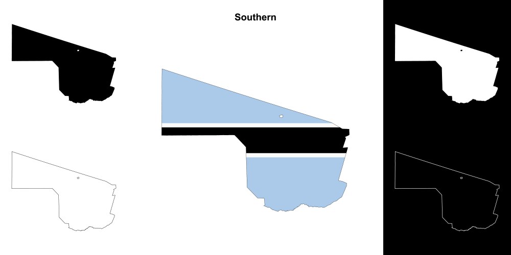 Southern outline map Royalty Free Vector Image