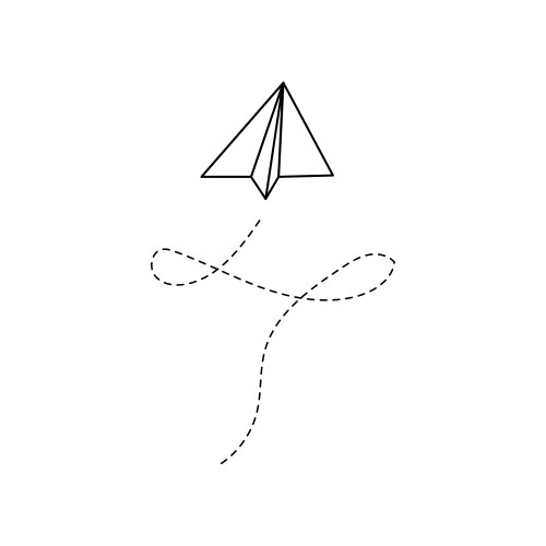 Cartoon paper airplane logo of the aircraft made Vector Image