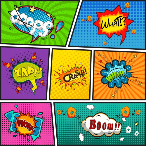 Comic seamless background Royalty Free Vector Image
