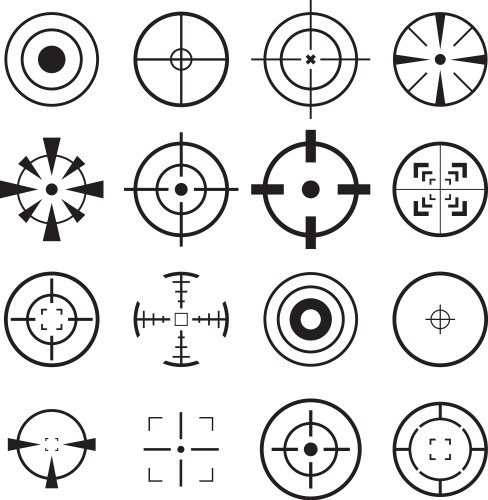 Crosshair icon set target mouse cursor pointers Vector Image