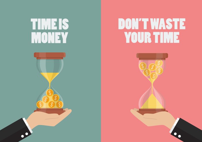 Do not waste time motivational poster Royalty Free Vector