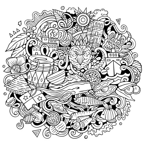 El salvador cartoon doodle funny local design Vector Image