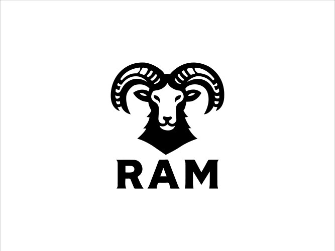 Ram logo design Royalty Free Vector Image - VectorStock