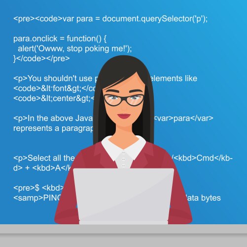 Programmer Girl Vector Images (over 2,000)