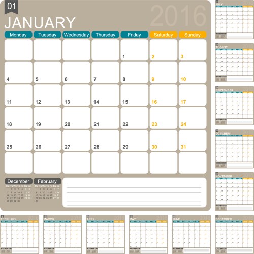 Web calendar Royalty Free Vector Image - VectorStock