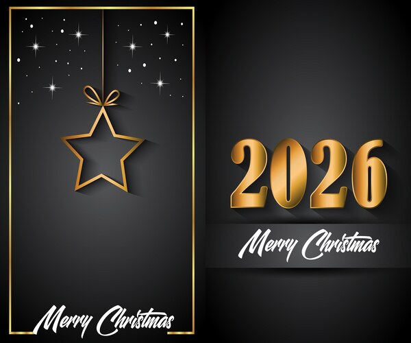 2026 Christmas Background Royalty Free Vector Vectorstock