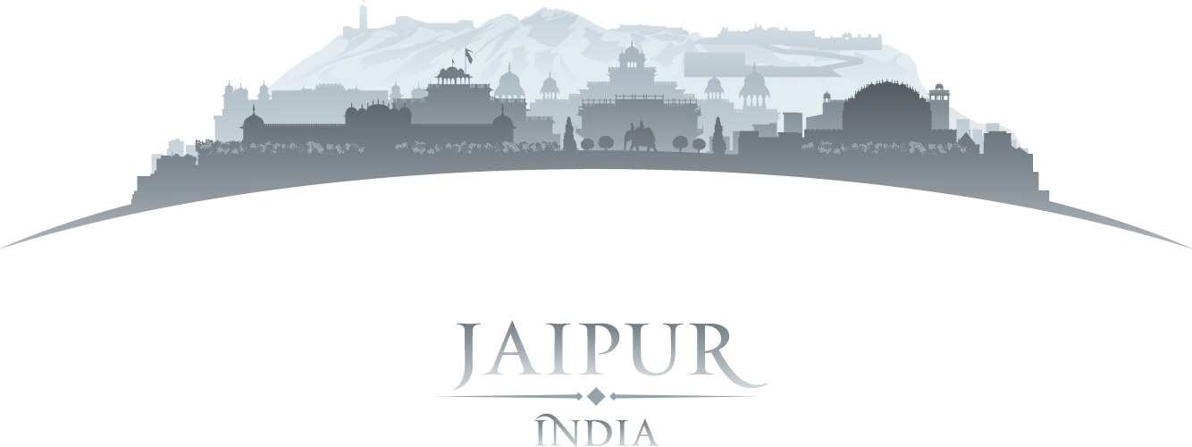 Jaipur City Skyline Silhouette Vector Images (81)