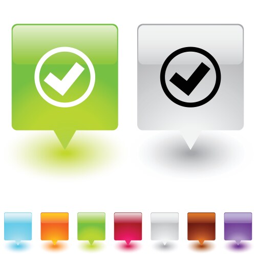 White 3d blank square and rounded button Vector Image