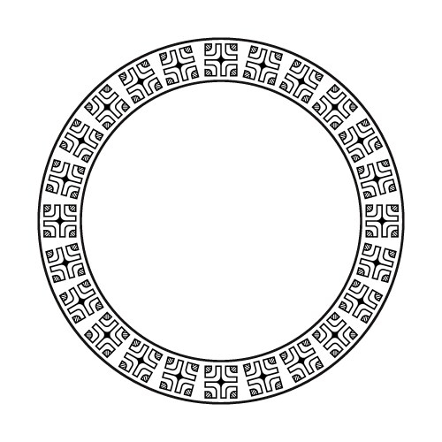 Round geometrical maori border frame design Vector Image