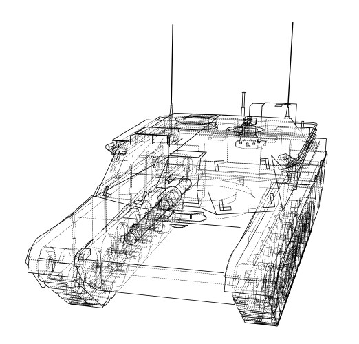 Blueprint of realistic tank Royalty Free Vector Image