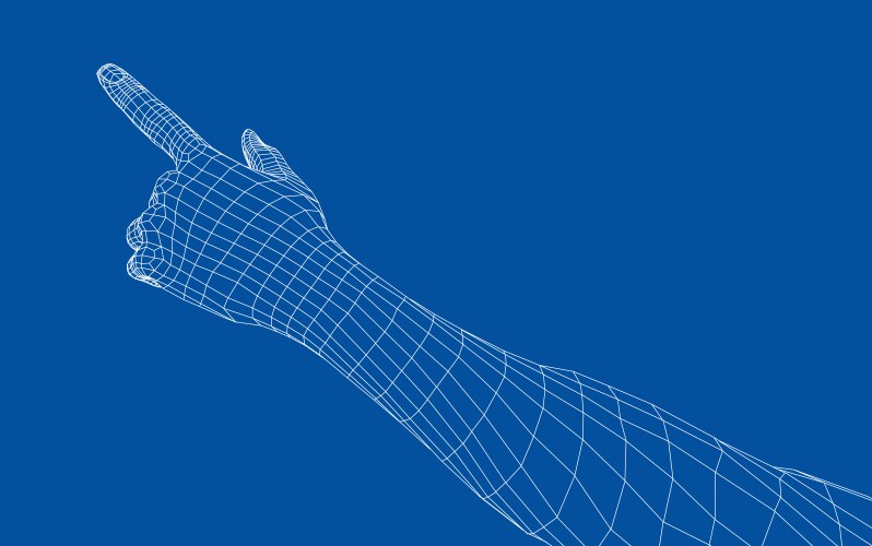 Human hand point with finger Royalty Free Vector Image