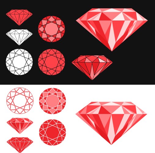 Diamond frame with ruby Royalty Free Vector Image