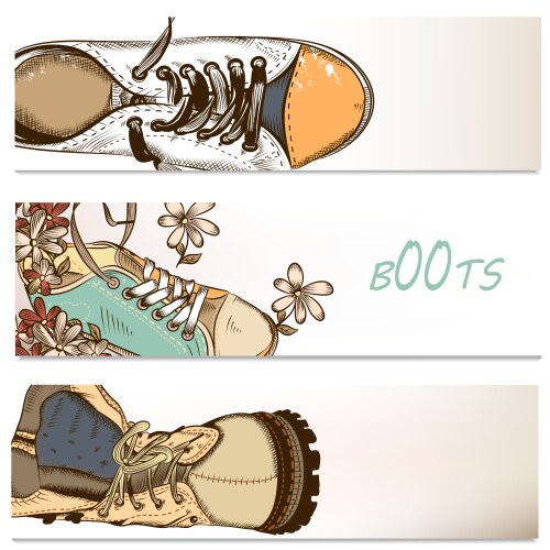 Fashion background with sports boots Royalty Free Vector