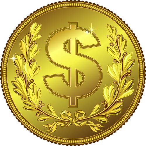 Old gold coin Royalty Free Vector Image - VectorStock