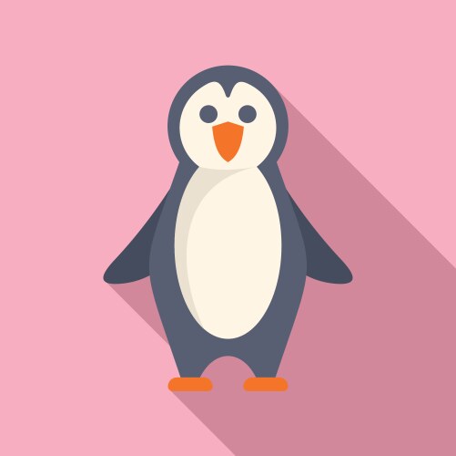 Cute penguin standing smiling happy bird black Vector Image