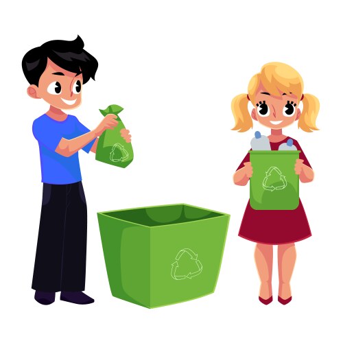 Kids Throwing Garbage Cartoon Vector Images (over 320)