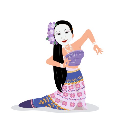 Kinnari myanmar dance Royalty Free Vector Image