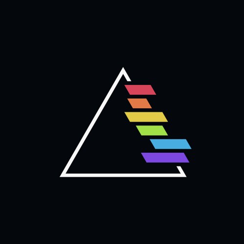 Triangular prism breaks white light ray Royalty Free Vector Triangular prism breaks white light ray Royalty Free Vector