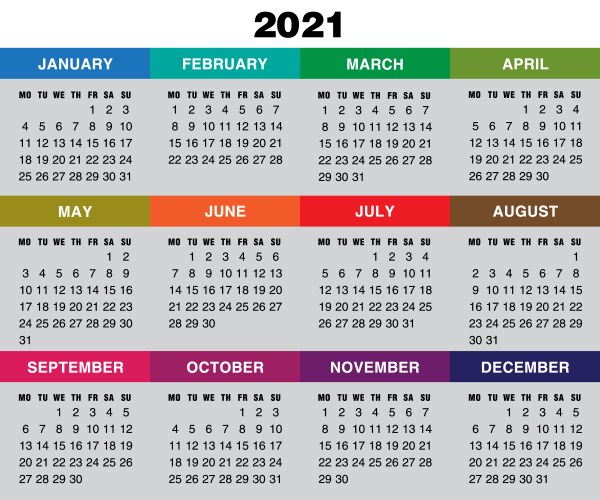 Calendar for 2025 starts sunday and monday Vector Image