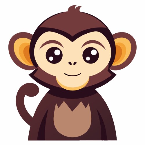 Capuchin monkey jumps kawaii Royalty Free Vector Image