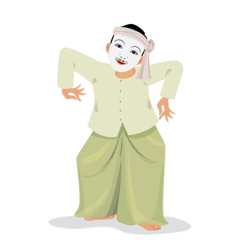 Kinnari myanmar dance Royalty Free Vector Image
