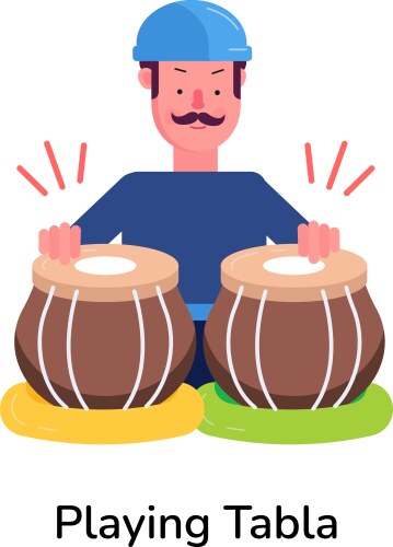 Playing tabla Royalty Free Vector Image - VectorStock