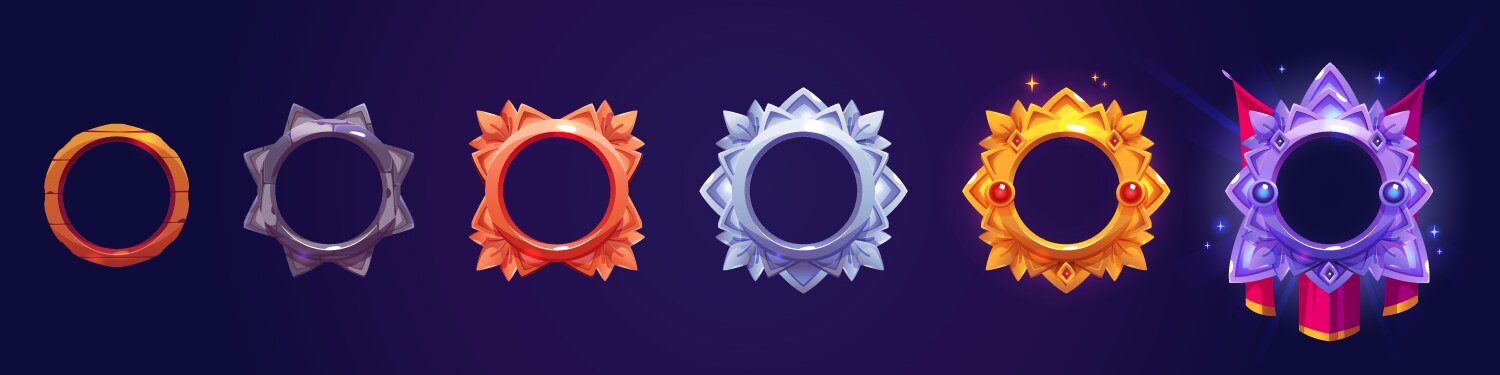 Frame game rank gold silver platinum bronze Vector Image