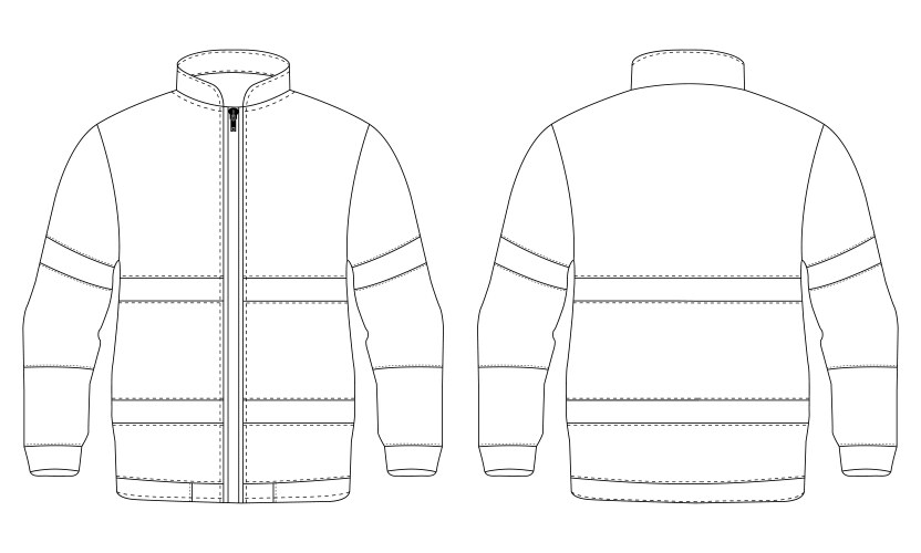 Hi vis jacket template front and back view worker Vector Image