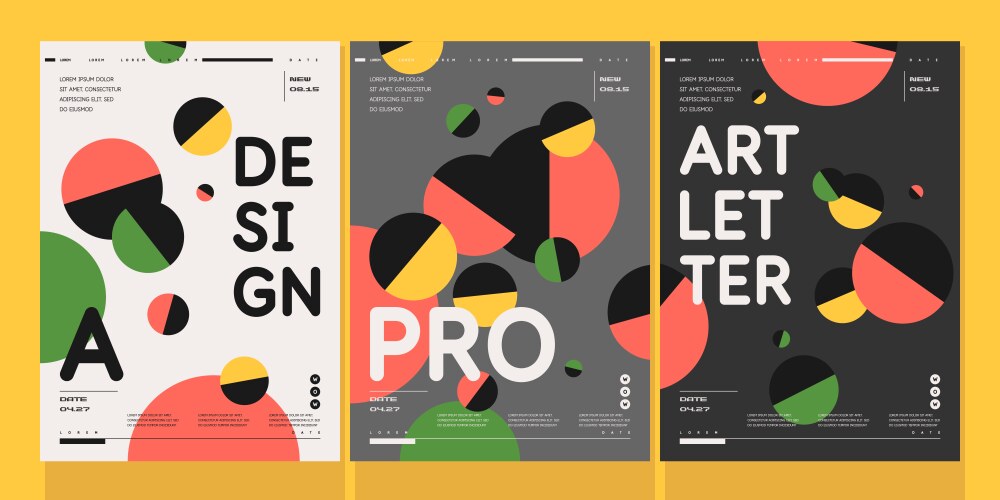 Three abstract posters Royalty Free Vector Image