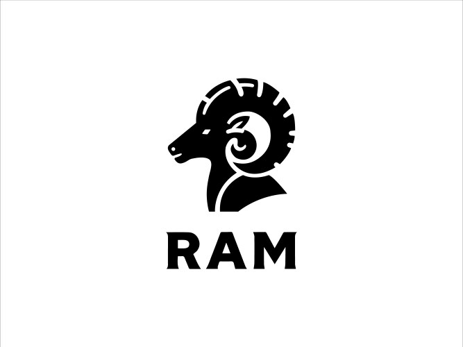 Ram logo design Royalty Free Vector Image - VectorStock