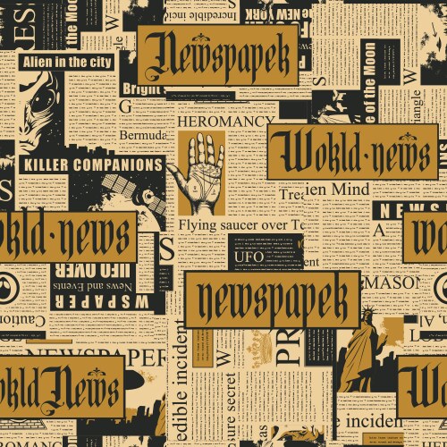 Abstract seamless pattern on a newspaper theme Vector Image