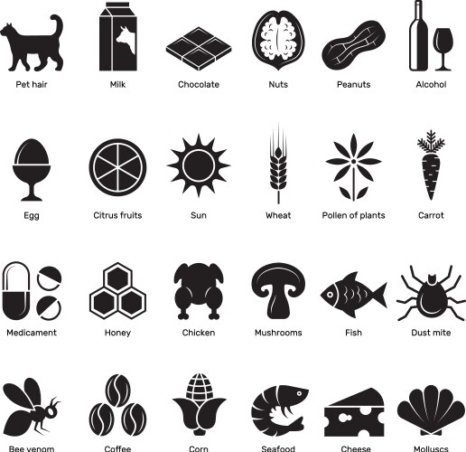 Food Allergen Icon Vector Images (over 4,200)