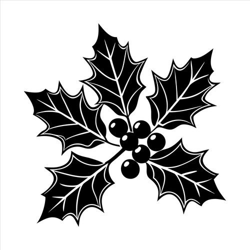 Holly sprig Vector Images & Graphics for Commercial Use | VectorStock