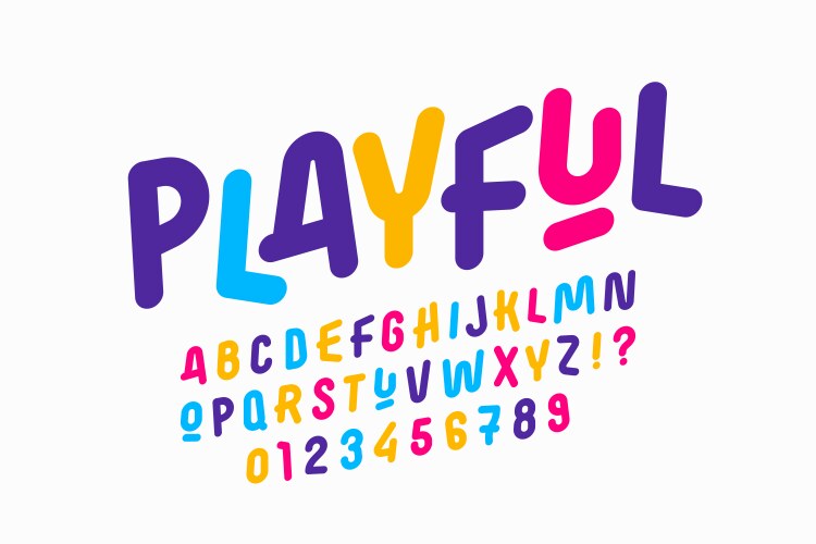 Funny bright letters of children alphabet Vector Image