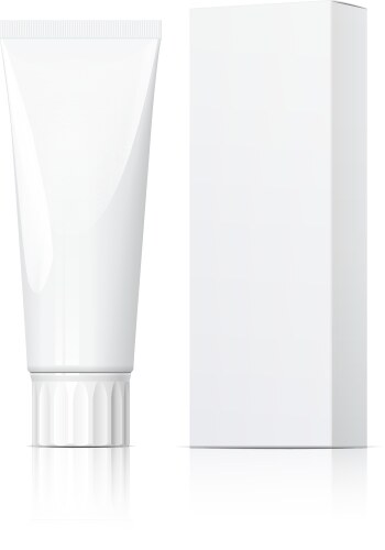 Realistic white tube and packaging Royalty Free Vector Image