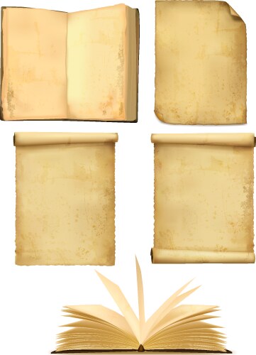 Open blank clear old book on white background Vector Image