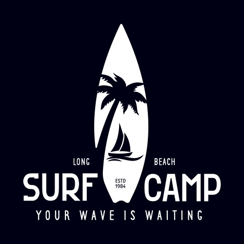 Vintage surfing emblems for web design or print Vector Image