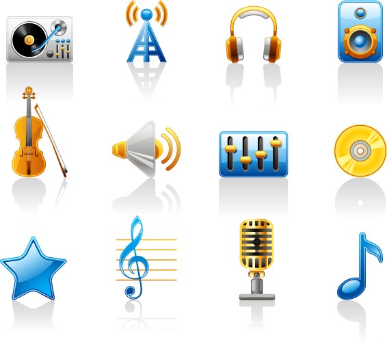 Sound wave music production logo and symbol Vector Image