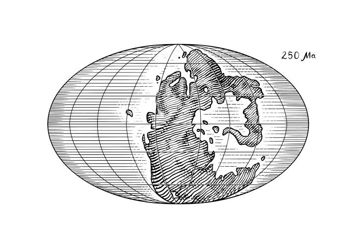 Plate tectonics on the planet earth pangaea Vector Image