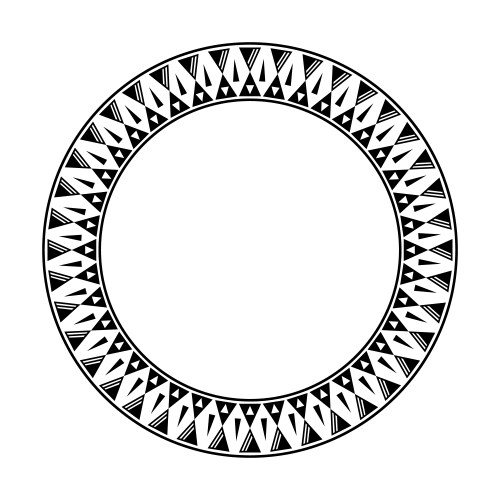 Round geometrical maori border frame design Vector Image