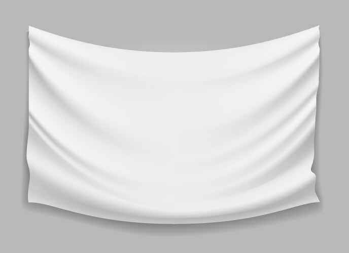 White cloth banner signboard blank Royalty Free Vector Image