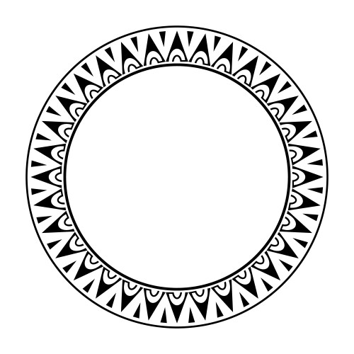 Round geometrical maori border frame design Vector Image