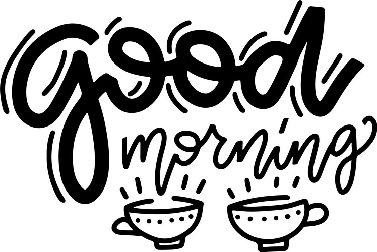 Good morning inscription text in speech bubble Vector Image
