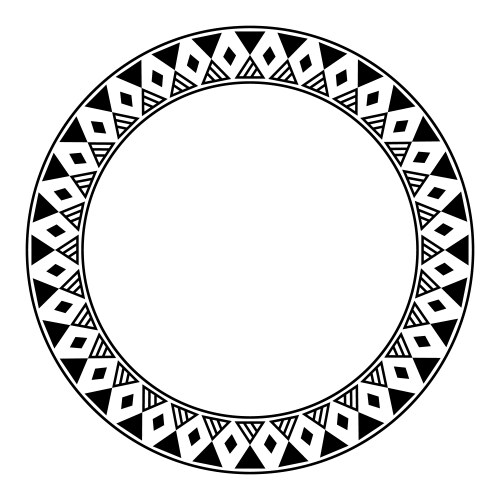 Round geometrical maori border frame design Vector Image