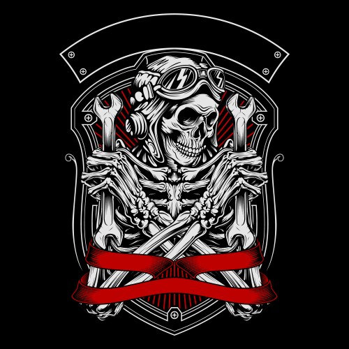 Mechanic Skull Logo Repair Skull Logo