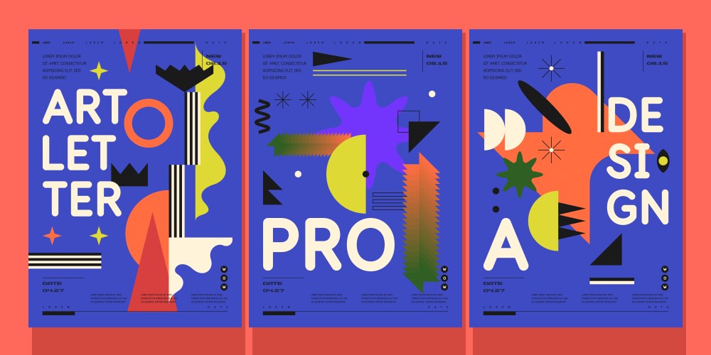 A set of abstract posters Royalty Free Vector Image