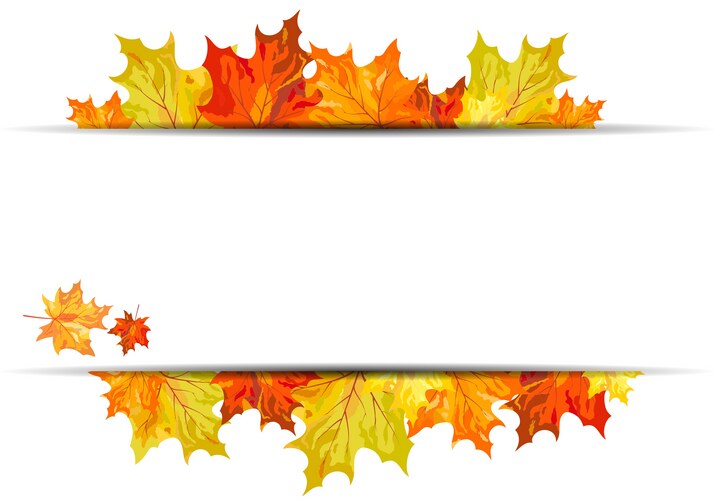 Autumn background banner with leaves border frame Vector Image